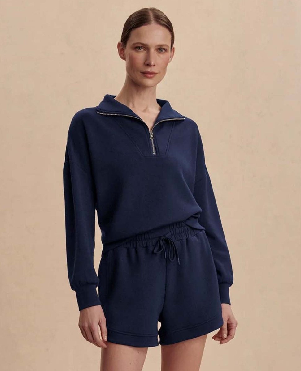 Hawley Half Zip Sweat Navy – PINK ARROWS